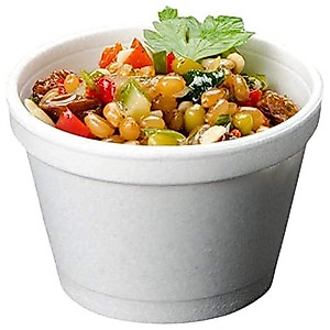 Mr Miracle 4 Ounce Foam Cup with Vented Lid in White. Hot and Cold Foods. For Ice Cream, Yogurt, Soup, Sauce, Takeout, Carryout. Model MM-4J6/6JL-100