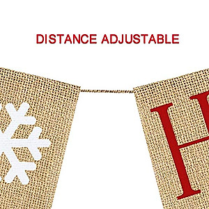 Happy Holidays Banner Burlap | Christmas Banner Burlap | Christmas Decorations| Holiday Decorations| Perfect for Home Yard Indoor Outdoor Mantel Fireplace Hanging Decor