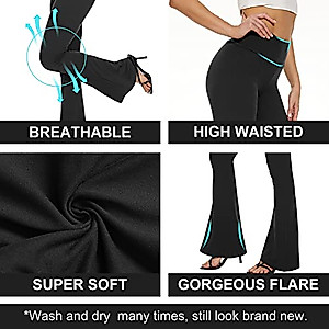 TNNZEET Women’s Flare Yoga Pants, Bootcut High Waisted Casual Wide Leg Leggings