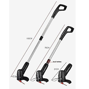 High Strength Alloy Blade Mower Portable Electric Push Lawn Hand Mower Grass Trimmer Auxiliary Handle Tools for Agricultural Household Wireless Weeding Brushing Machine (A,US)