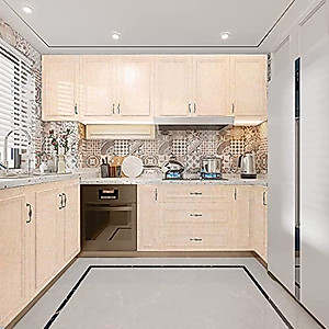 Yancorp 32.8ft Cream Textured Fabric Wallpaper Faux Grasscloth Beige Peel and Stick Wallpaper Self-Adhesive Wallpaper Linen Removable Wallpaper Cabinets Counter Top Liners, 15.7" X 394"