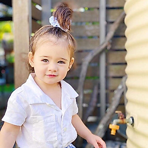 10 Pack White Cotton Scrunchies for Tie Dye Hair Elastic Hair Ties Pony Tail Holder for Party