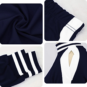 TOPONSKY Matching Lounge Set Warm Up Suits For Women 2 Pieces Sweaters Navy White M