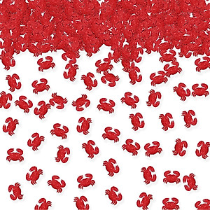 100pcs Crab Confetti, Red Glitter Crab Table Confetti for Beach Party, Sea Aminal Paper Scatters, Under The Sea Baby Shower/Bridal Shower Party Table Decoration