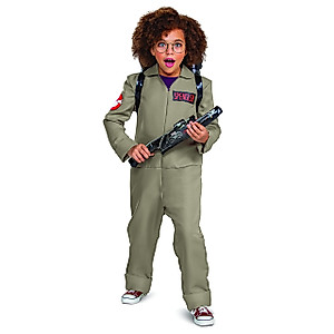 Ghostbusters Costumes for Kids, Official Ghostbusters Afterlife Movie Costume Jumpsuit with Inflatable Proton Pack, Classic Kids Size Large (10-12)