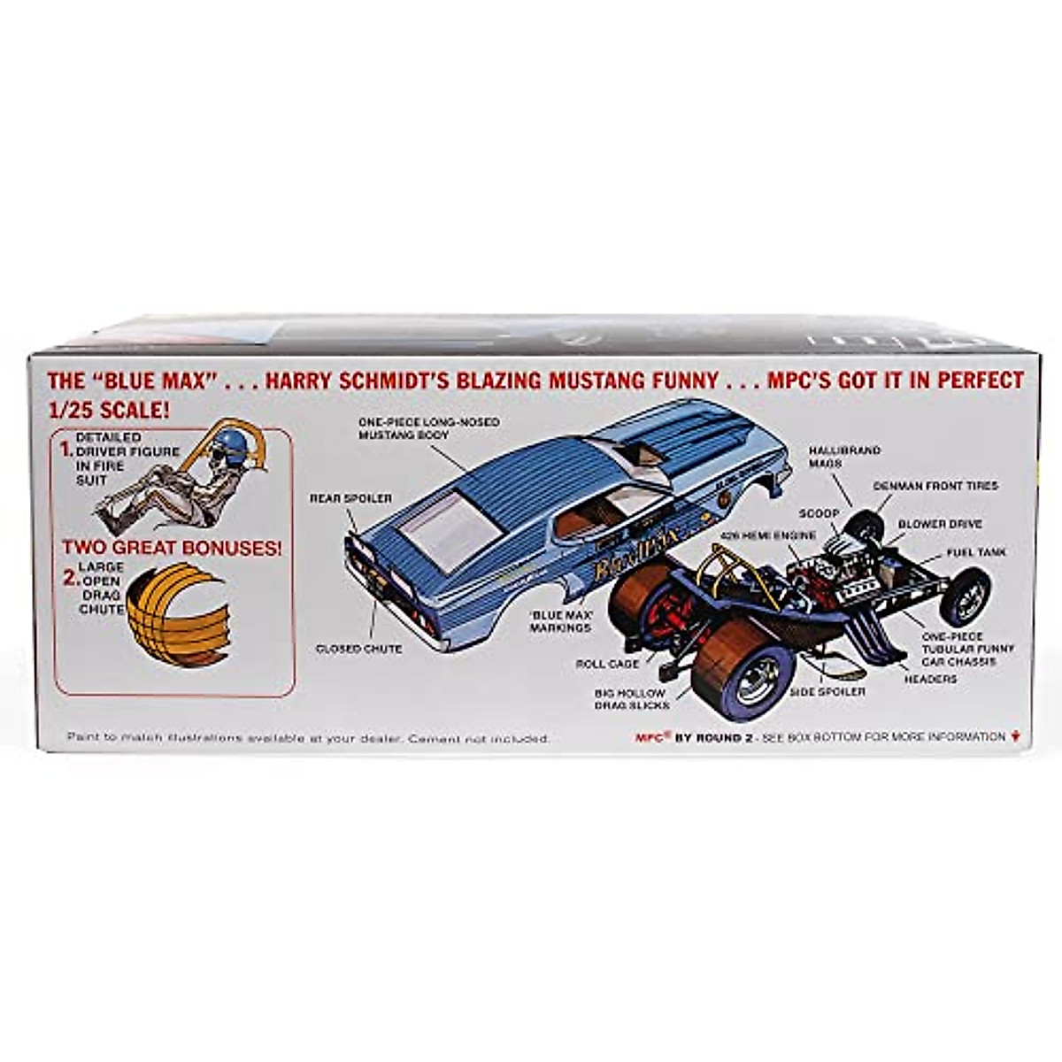MPC Blue Max Mustang Funny Car 1:25 Scale Model Kit
