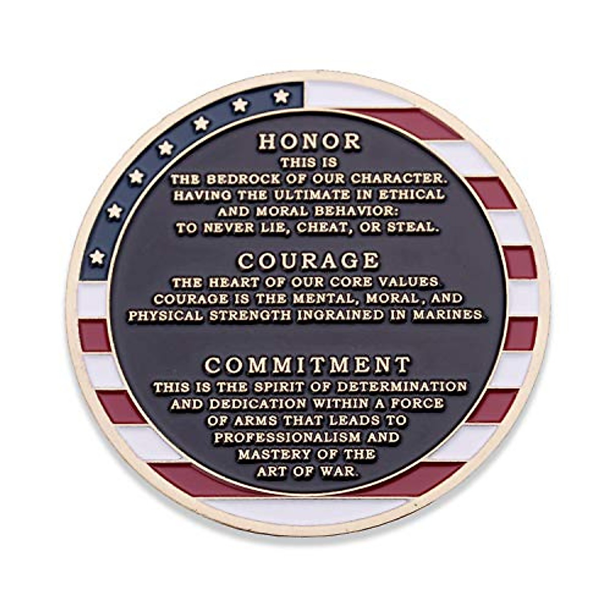 Marine Corps Core Values Challenge Coin - USMC Challenge Coin - Amazing US Marines Military Coin - Designed by Marines for Marines & Veterans!