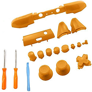 DeHasion Replacement Bumper Triggers Full Button Dpad RT LT RB LB ABXY Guide Buttons /T6 T8 Screwdrivers Compatible with Xbox One Slim/Xbox One S Controller Gamepad Repair Parts (Clear)