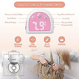 Wearable Breast Pump,Ultra Light Portable Double Hands Free Breast Pump, 2 Modes & 9 Levels, Low Noise Rechargeable Wireless Electric Breast Pump with 21mm/24mm Flanges S12