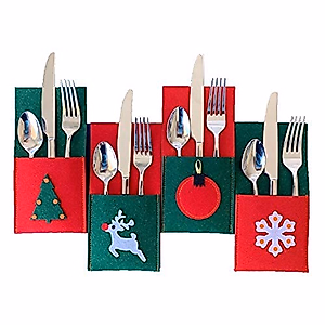 FannFare Christmas Party Table Decor Silverware Holders - 8 Pack