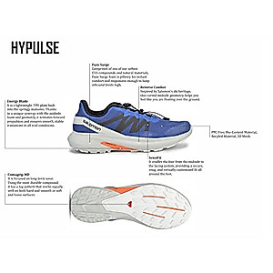 Salomon HYPULSE Trail Running Shoes for Men, Magnet/Poppy Red/Black, 10.5