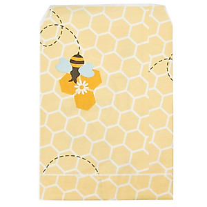 Sparkle and Bash Bumble Bee Party Favor Treat Bags for Baby Shower, Thank You (5x7 In, 100 Pack)