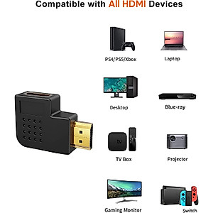 CableCreation Mini HDMI to HDMI Cable 6FT + HDMI Adapter Male to Female 2Pack 90 and 270 Degree Converter