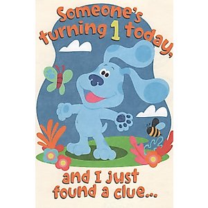 Blue's Clues 1st Birthday Coloring Card Someone is Turning (One) 1 Today