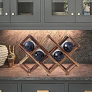 eoocvt Wood Wine Rack, 10 Bottle Wooden Stackable Wine Cellar Racks,Countertop Free Stand Wine Storage Holder Freestanding Wine Rack for Home Kitchen Bar Cabinets