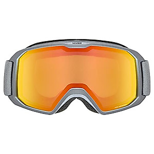 uvex Unisex-Adult, elemnt FM ski goggles, rhino mat/orange-orange, one size