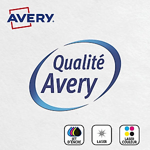 Avery - Pack of 100 Rectangular Self-Adhesive Labels, White Paper, 80 x 50 mm, Customisable and Printable Laser, Inkjet and Copier (PPW-80 x 50.FR)