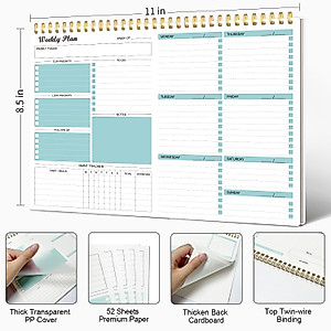 Weekly Planner Notepad Undated Weekly Goals Schedule Planner To Do List Notebook Planning Pad Calendars Organizers Habit Tracker Journal for Men & Women,52 Weeks (8.5x12")