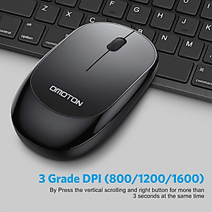 OMOTON Bluetooth Keyboard and Mouse Combo, Wireless Keyboard Mouse for iPad Pro 13,11(2024)/12.9, iPad 10th/9th/8th/7th Gen, iPad Air 6/5/4, and Bluetooth Enabled Devices (Black)