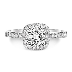 Aihpos 1-1/3 Carat (ctw) Halo Engagement Rings for Women Cushion Cut Moissanite Engagement Rings Anniversary Promise Rings for Her, 925 Sterling Silver 10K 14K 18K Gold (925 Sterling Silver)