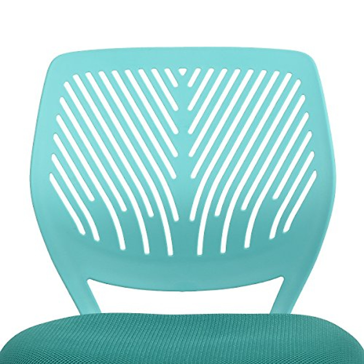 FurnitureR Writing Task Chair 360 Swivel,Low Mid PP Mesh Back Fabric Seat, Height Adjustable, Rolling Castor,W15.7”xD15.2”x H29.5-34.2",Turquoise