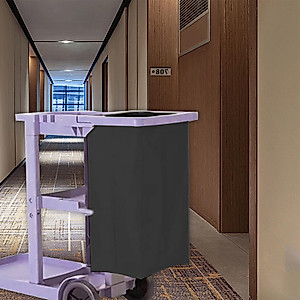 Generic Janitorial Carts Bag Housekeeping Laundry Bag for Garbage Janitorial Supplies, 40x28x69cm, Black