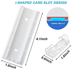 ACKLLR 4 Pack Self Adhesive Power Strip Holder Fixator Wall Mount Plug-in Socket Fixer Bracket Stand with 16 Pcs Cable Organizer Clips Clear for Remote Control Router Desk Computer Kitchen Home Office