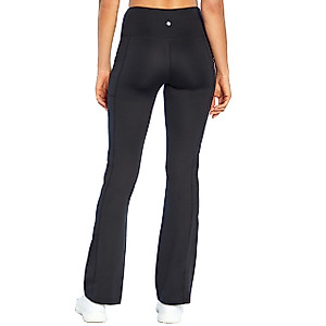 Bally Total Fitness Women's Standard High Rise Pocket Slim Bootcut Pant, Black, Large