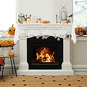 Halloween Decor Indoor White Halloween Fireplace Mantle Decorations Indoor Halloween Decorations White Lace Spiderweb Fireplace Covers Halloween Party Supplies Halloween Party Decorations
