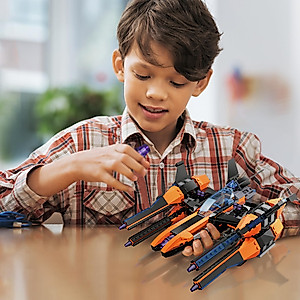 AUYYOSK Spaceship Building Toy, 650 Pieces STEM Spacecraft Building Block Set, Space Shuttle Toy Building for Kids Birthday Gift Ages 6 7 8 9 10 11 12 Yr Old (Spaceship)