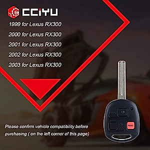 CCIYU for Lexus Key Fob Keyless Ignition Uncut 3 Buttons for Lexus Rx300 Keyless Entry Remote Fob 1999-2003 for Lexus Rx300 Series Remote Keyless Entry OE Adp12548701s n14tmtx1 Set of1
