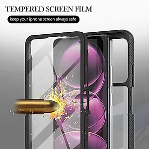 DETUOSI Xiaomi Redmi Note 12 Pro 5G Phone Case, Built in Screen Protector, Redmi Note 12 Pro Shockproof Case [360 Full Body Protection], 3 in 1 Protective Phone Case for Xiaomi Poco X5 Pro, Black