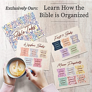 Bible Tabs Soft Pastel - Soul Nourishing Book Summaries - 66 Peel-and-Stick SilkTouch Laminated Bible Tabs Large Print | Bible Tabs for Women, Bible Tabs for Study Bible, Bible Book Tabs