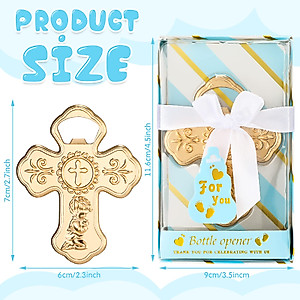 24 Pcs Baby Shower Bottle Openers Favors for Guests Praying Catholic Gender Reveal Decorations Baptism Gold Keychain Souvenir Gifts for Boys Girls Baby Shower Favors(Boy Blue)