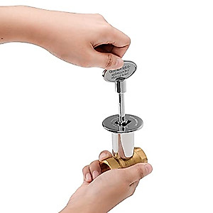 Stanbroil Straight Quarter-Turn Shut-Off Valve Kit for NG LP Gas Fire Pits with Polished Chrome Flange and Key- 3/4" NPT