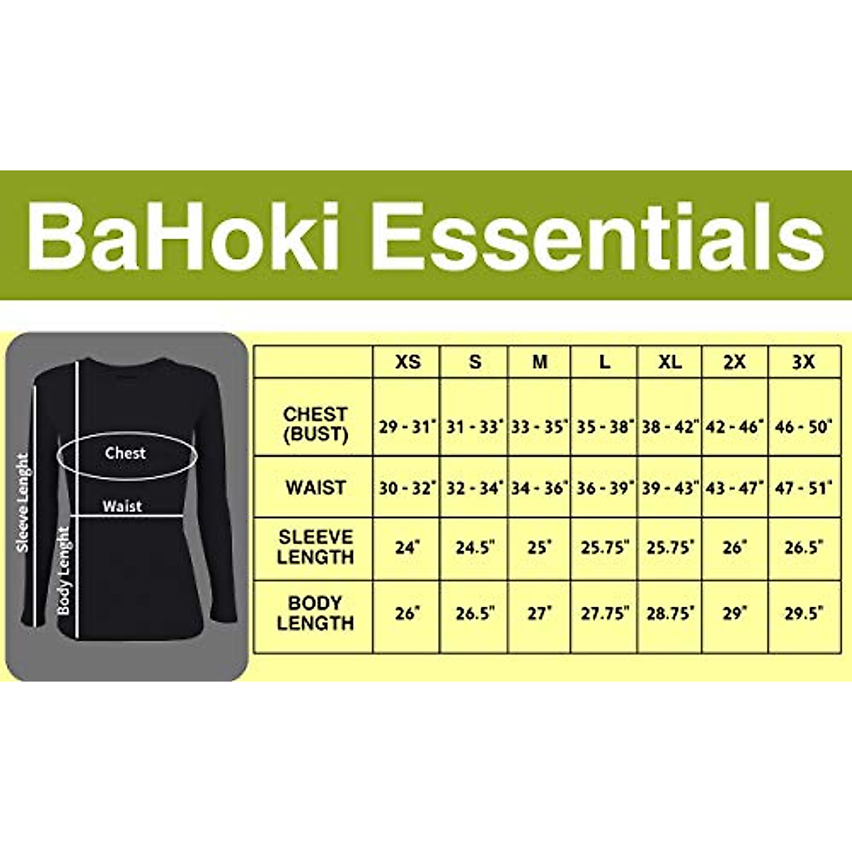 BaHoki Essentials Long Sleeve Undershirts for Scrubs - Great Stretch and Layering Piece - Multipurpose and Durable -Use with Scrubs and Lab Coats - for Nurses, Doctors, Women, and Men Black