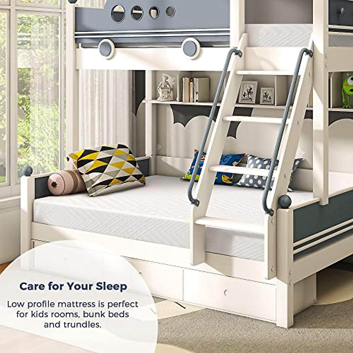 IULULU Full Mattress, 6 inch Memory Foam Mattress in a Box Full Size for Bunk Bed, Medium Firm, CertiPUR-US Certified, Made in USA, White