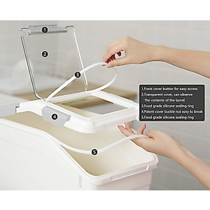 CITY BABY 2 Pack Airtight Flour Storage Container With Scoop,Dry Food, Sugar, Baking Supplies,Rice Container Set -BPA Free- Pet Food Storage Container,Dog Cat Birds Food Bin(13LB)