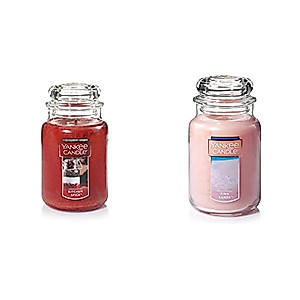 Yankee Candle Kitchen Spice Scented, Classic 22oz Large Jar Single Wick Candle, Over 110 Hours of Burn Time & Pink Sands Scented, Classic 22oz Large Jar Single Wick Candle, Over 110 Hours of Burn Time