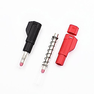 10sets Retractable Sheath 4mm Banana Plug Connectors Stackable Wire Solder Multimeter Test Leads Ends Banana Plugs Adapter with Banana Jack Socket
