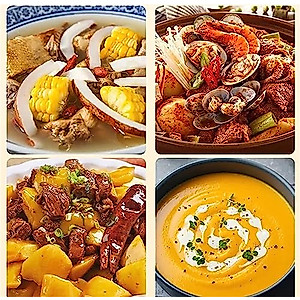 Multifunctional Plumpy Non-stick Micro Pressure Pot, 8L Pumpkin Non-stick Saucepan Coated with Healthy Medical Stone, Steam Boil Bleach Fry Integrated Miniature Pressure Cooker for Cooking (Orange)