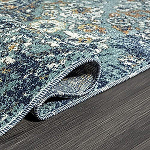 Oriental 4620 Floral Marine Blue Area Rug