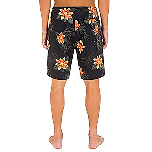 Hurley Men's Standard Printed 20" Stretch Board Shorts, Black, 30IN