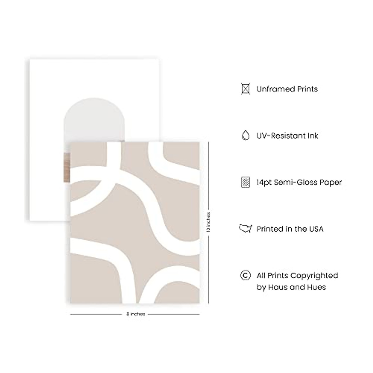 HAUS AND HUES Neutral Wall Art, Beige Wall Decor, Beige Wall Art, Wall Art Modern Abstract, Matisse Poster, Matisse Prints, Geometric Wall Art, Mid Century Modern Wall Art, Boho Art (Unframed 8x10)