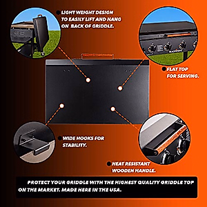 GriddleGuard Hard Cover Lid for Members Mark 36" 4-Burner Griddle - Made in USA (Black Aluminum)