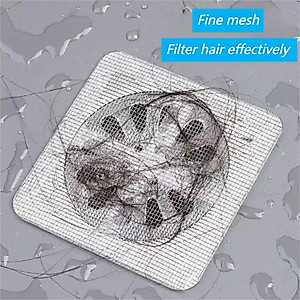 5 PCS Pack Disposable Shower Drain Cover Hair Catcher Shower Drain Mesh Stickers for Bathroom Washbasin Bathtub Kitchen Sink for Human and pet Hair