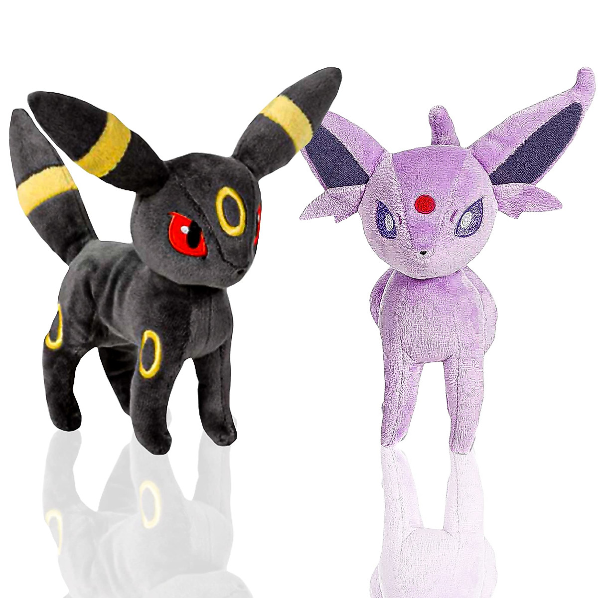 Pokemon Espeon & Umbreon Plush Toy Figures - 7" Collectible Stuffed Set (2 Pcs)