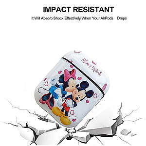 OINbxw for Airpod Case Cover, Airpod Case Personalized Custom with Lanyard Keychain Cool Cartoon Cute Anime Design Series Airpod Case for Women Girls Wireless Airpod 2 Case (Mickey)