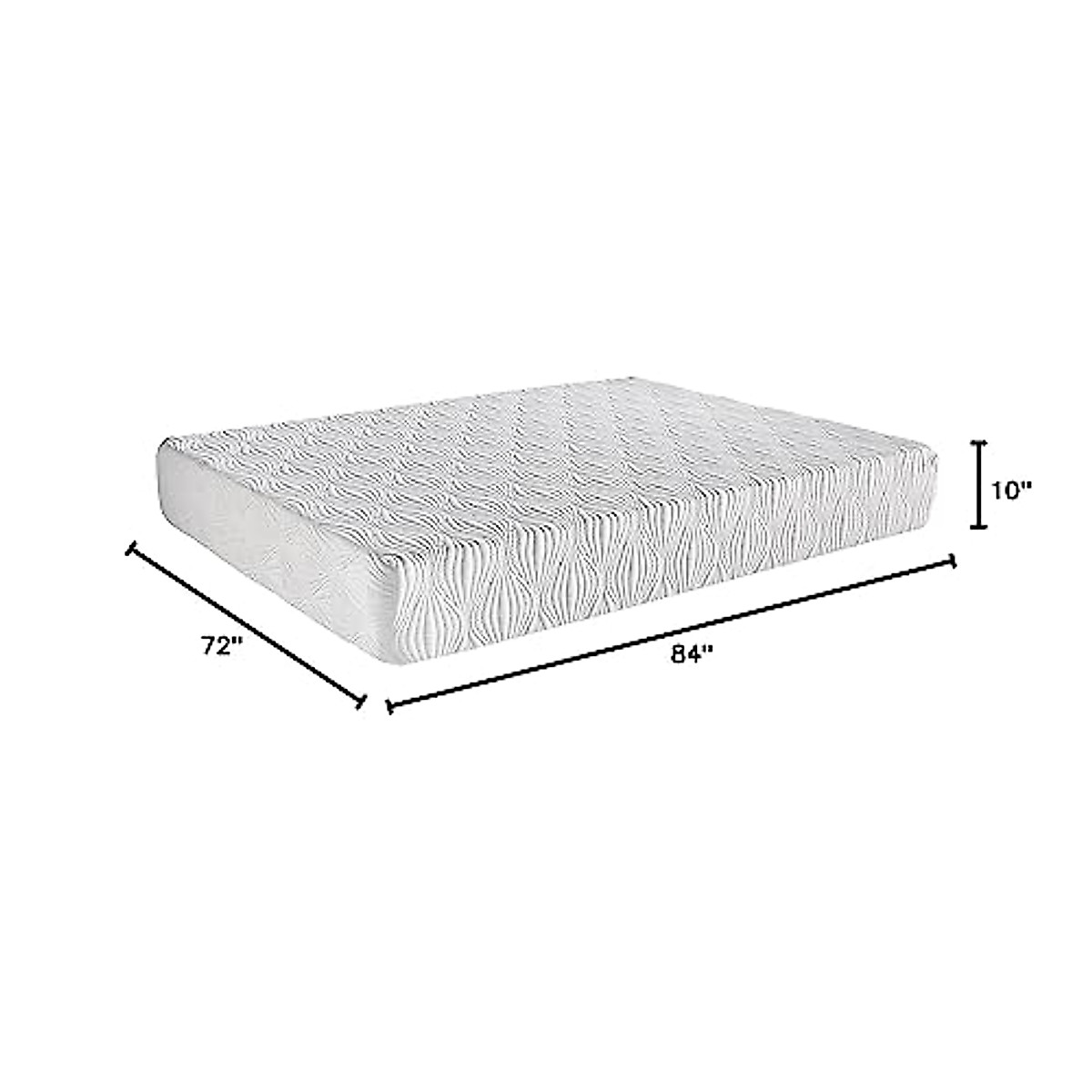 AC Pacific VISCO Gel Gel Infused Polyester Memory Foam Mattress Made in USA, California King Deluxe, White
