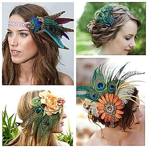 iHUFeather 10PCS Real Natural Peacock Eye Feathers 10-12 inch for DIY Craft Floral Arrangements,Wedding,Home and Party Decorations Feathers,Natural